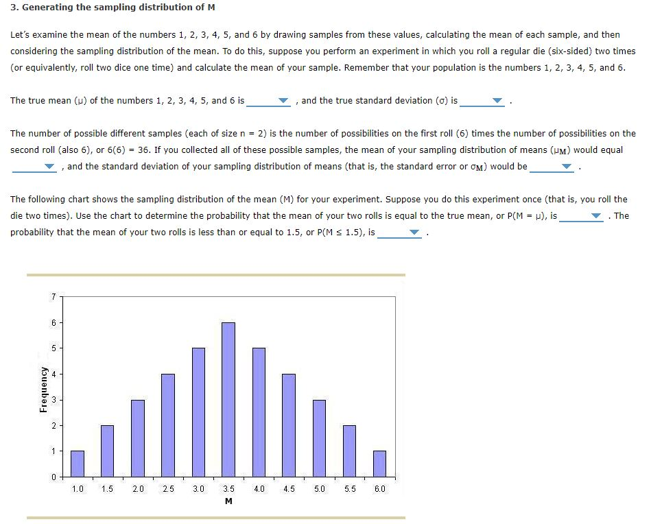 Solved 3. Generating the sampling distribution of M Let's | Chegg.com