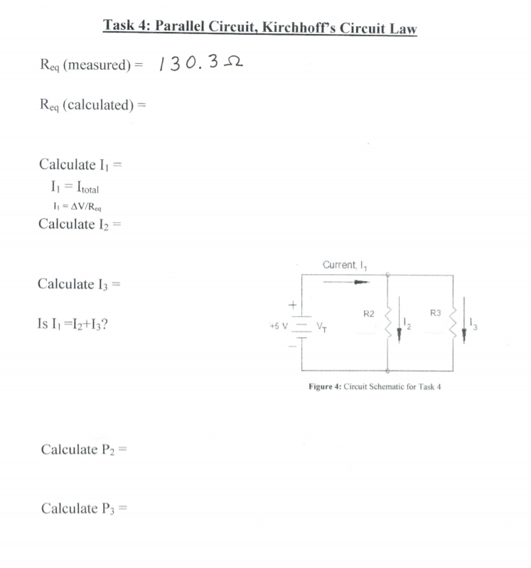 Solved Circuit Lab 2 Name For calculation of Current and | Chegg.com