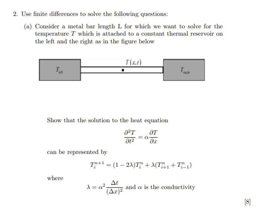 Solved 2. Use finite differences to solve the following | Chegg.com