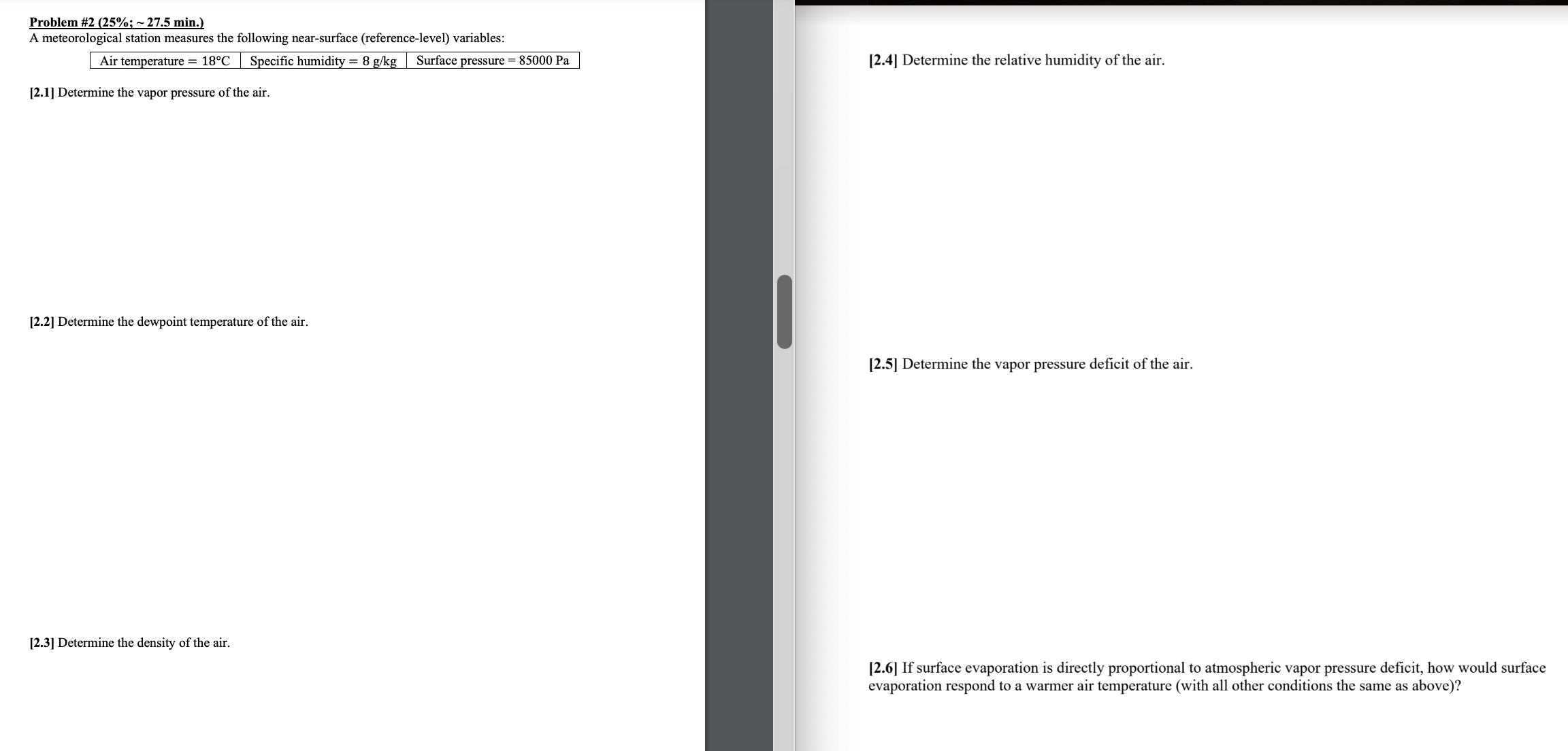 Solved [2.4] ﻿Determine the relative humidity of the | Chegg.com