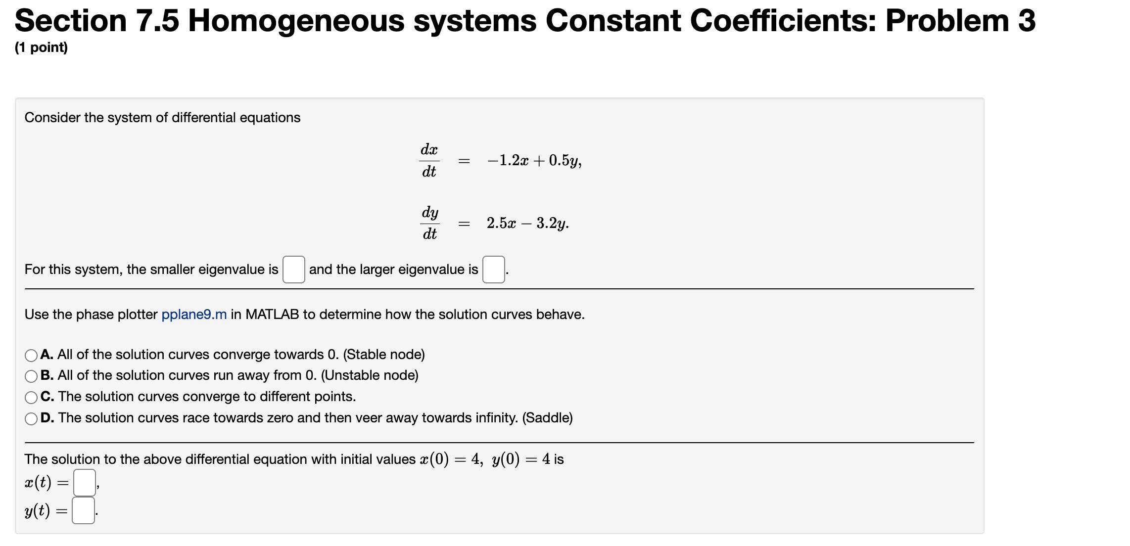Solved Section 7.5 Homogeneous systems Constant | Chegg.com