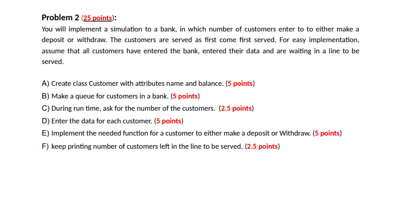 Solved Problem 2 (25 points): You will implement a | Chegg.com