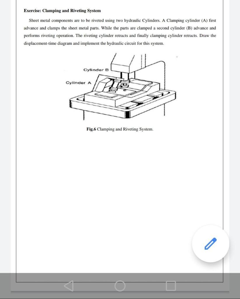 Solved Exercise: Clamping and Riveting System Sheet metal | Chegg.com