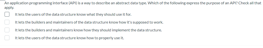 Solved An application programming interface (API) is a way | Chegg.com
