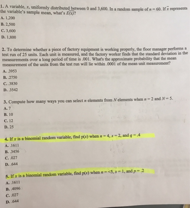 Solved 1. A variable, x, uniformly distributed between 0 and | Chegg.com