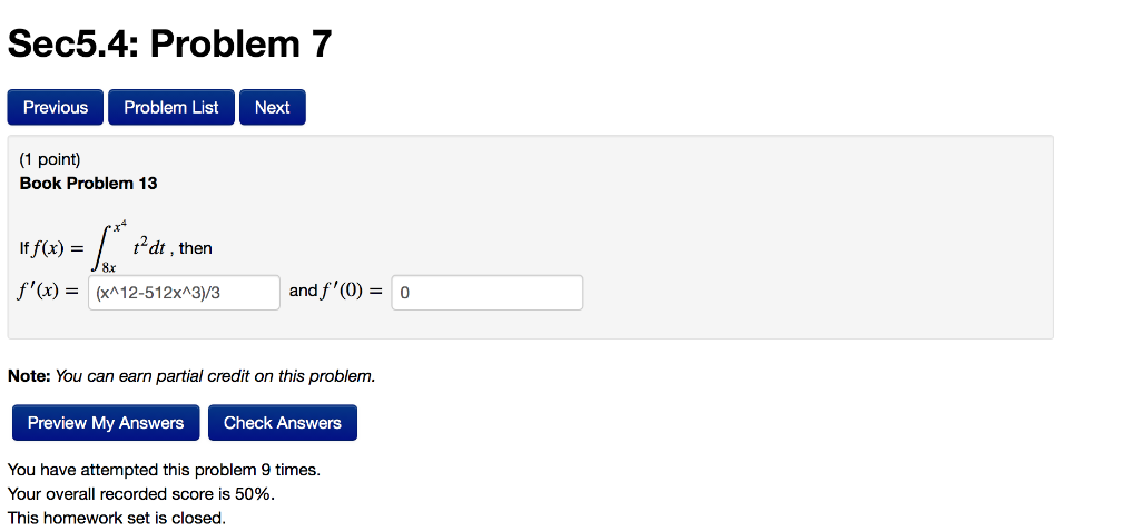 Solved Sec5.4: Problem 7 Previous Problem List Next (1 | Chegg.com