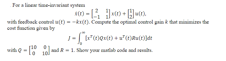 Solved For a linear time-invariant | Chegg.com