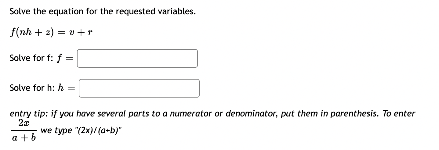 Solved Solve the formula for the specified variable. | Chegg.com