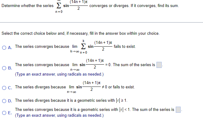 Solved Determine whether the series \\( | Chegg.com