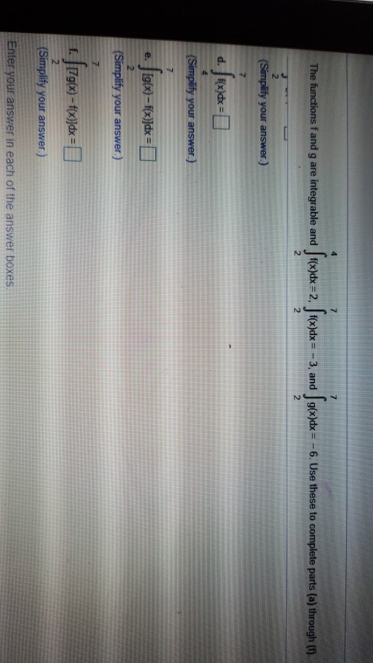 Solved The functions f and g are integrable and f(x)dx-2. | | Chegg.com
