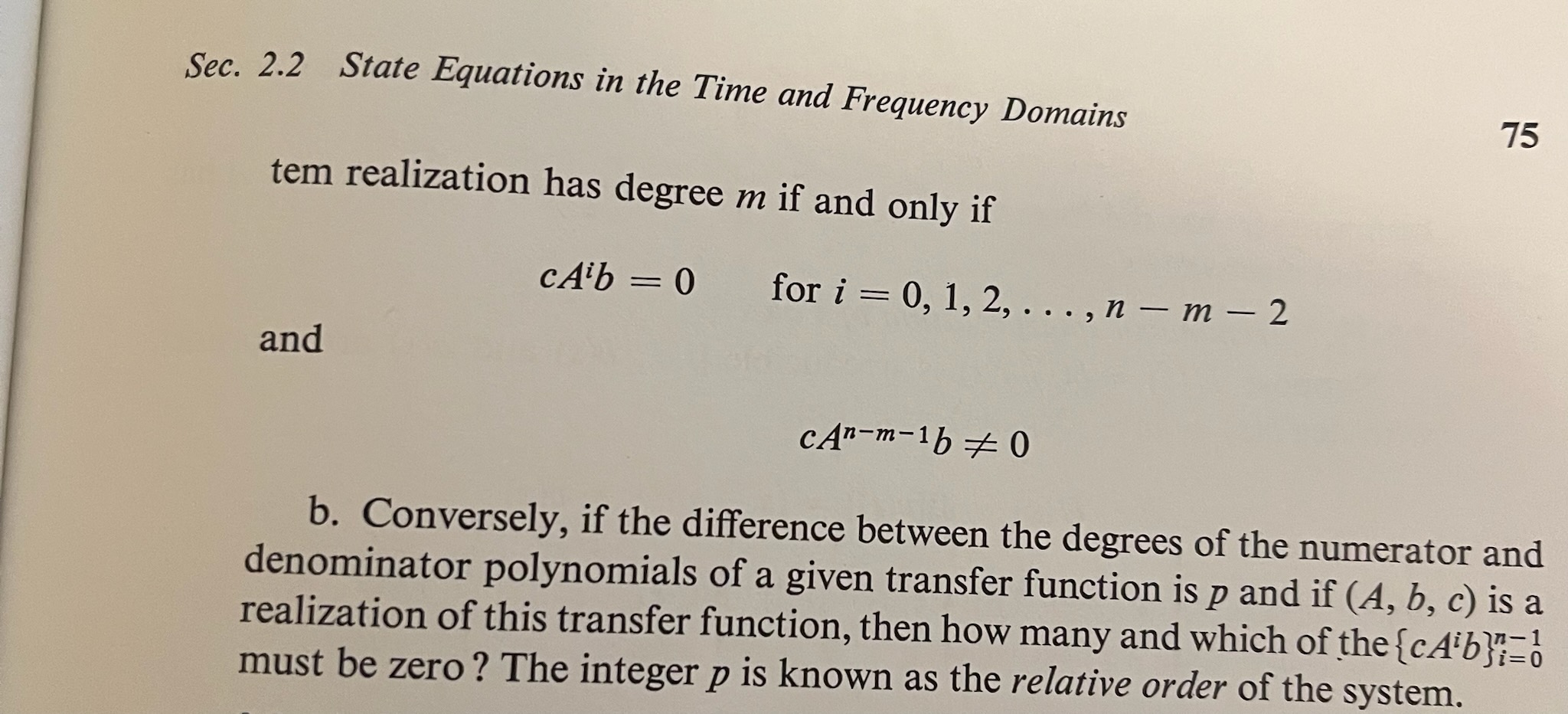 Solved 2.2-16. The Relative Order of a System a. Show that | Chegg.com