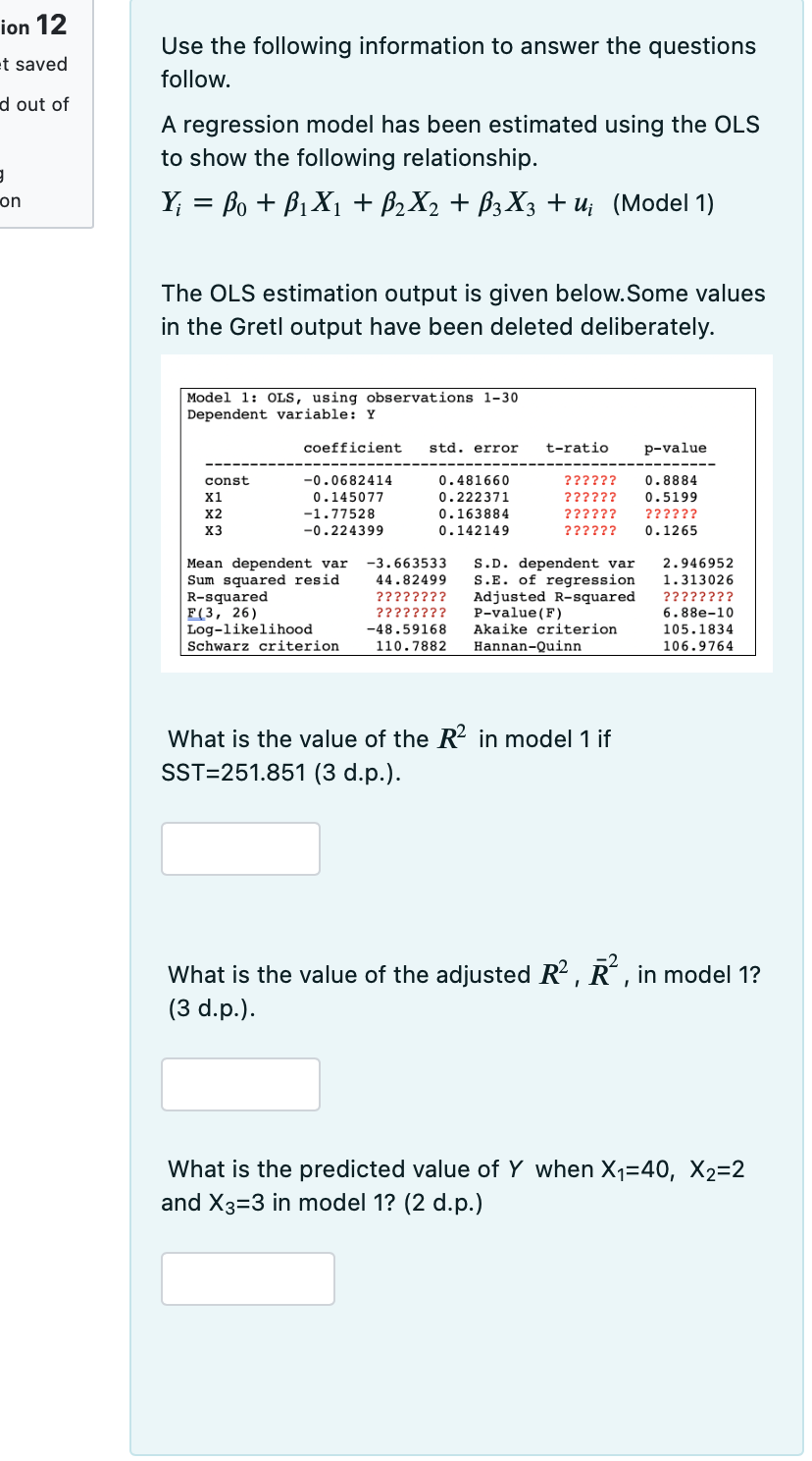 Solved Use the following information to answer the questions | Chegg.com