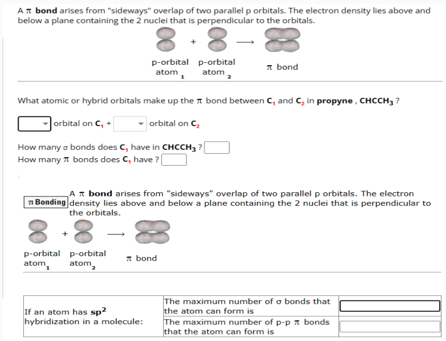 Solved A π ﻿bond arises from "sideways" overlap of two | Chegg.com