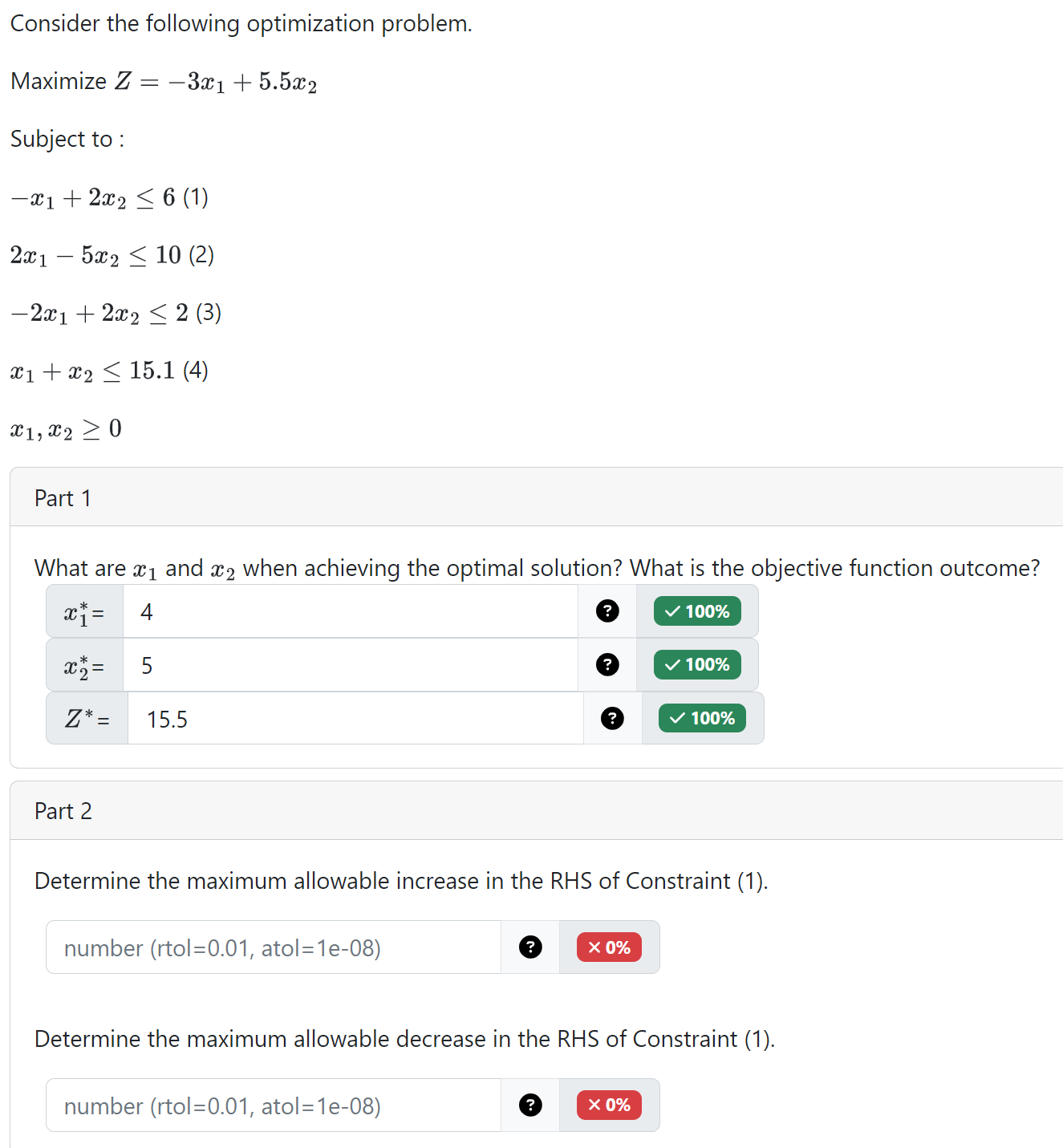 Solved Determine the maximum allowable increase in the RHS | Chegg.com