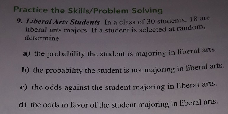 Solved Practice the Skills/Problem Solving 9. Liberal Arts | Chegg.com
