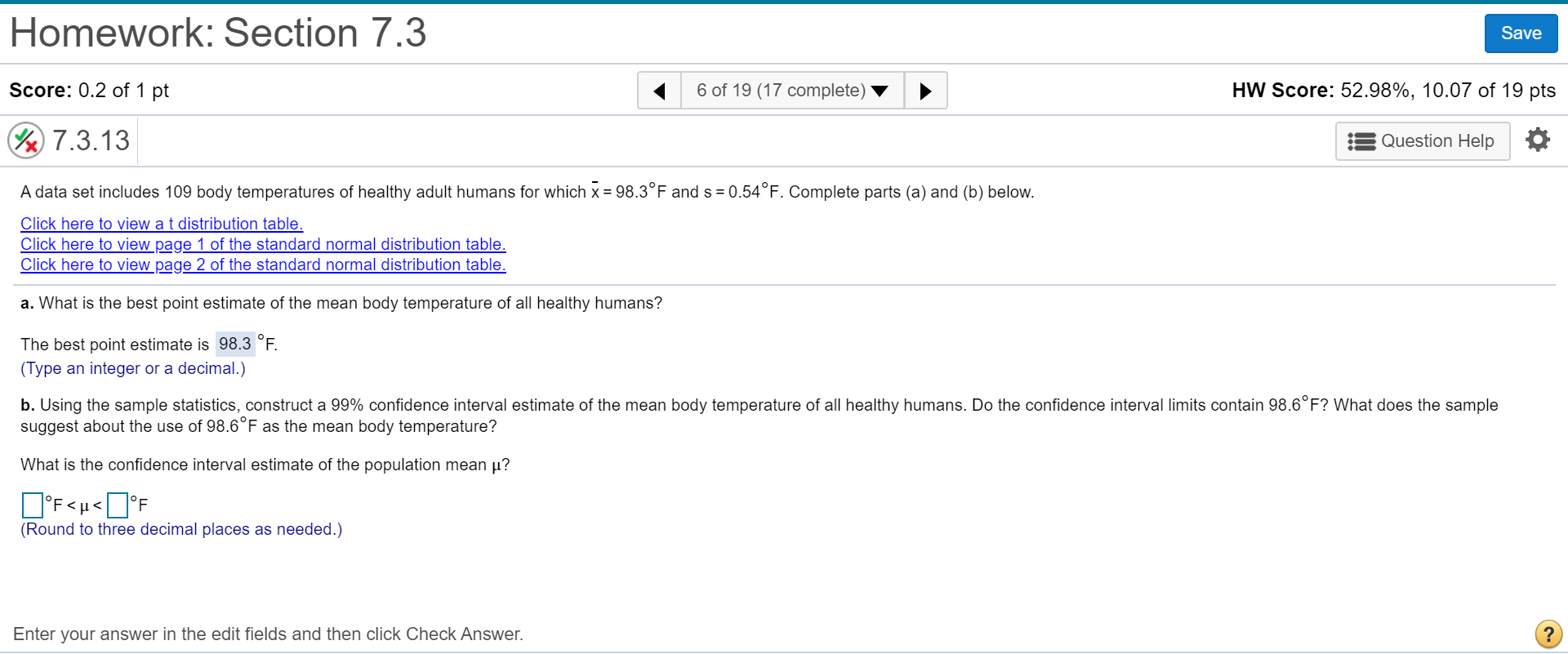 Solved Homework Section 7 3 Save Score 0 2 Of 1 Pt 6 Of 19