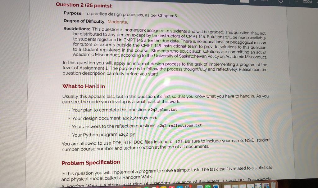 Solved Question 2 (25 points): Purpose: To practice design | Chegg.com