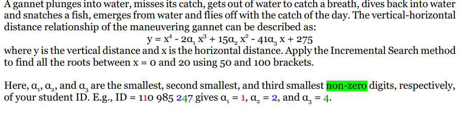Solved Can you Please use MATLAB A gannet plunges into | Chegg.com