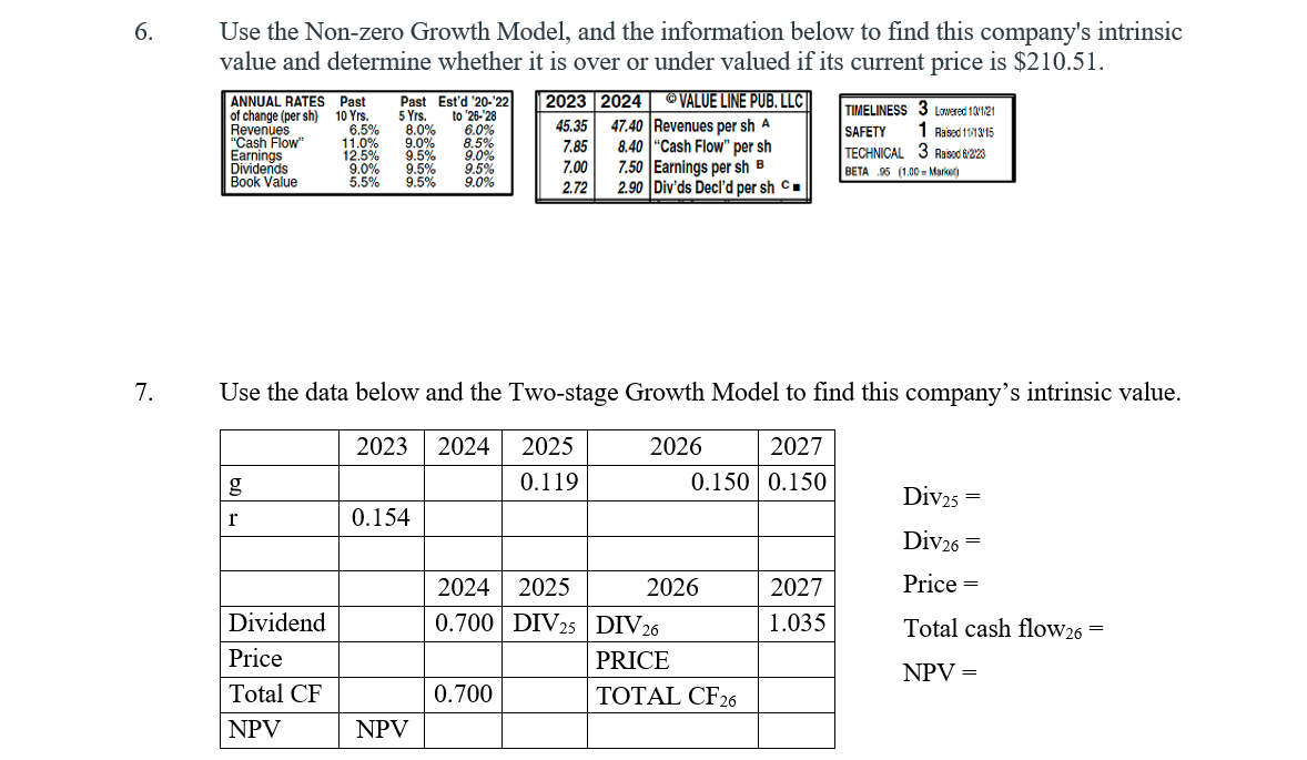 Solved Use the Non-zero Growth Model, and the information | Chegg.com