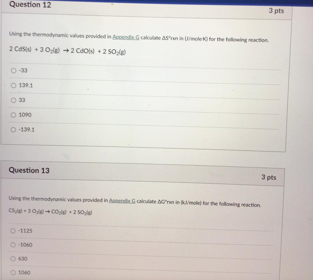 Solved Using the thermodynamic values provided in Appendix G | Chegg.com