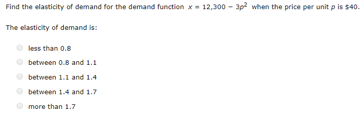 Solved Find the elasticity of demand for the demand function | Chegg.com
