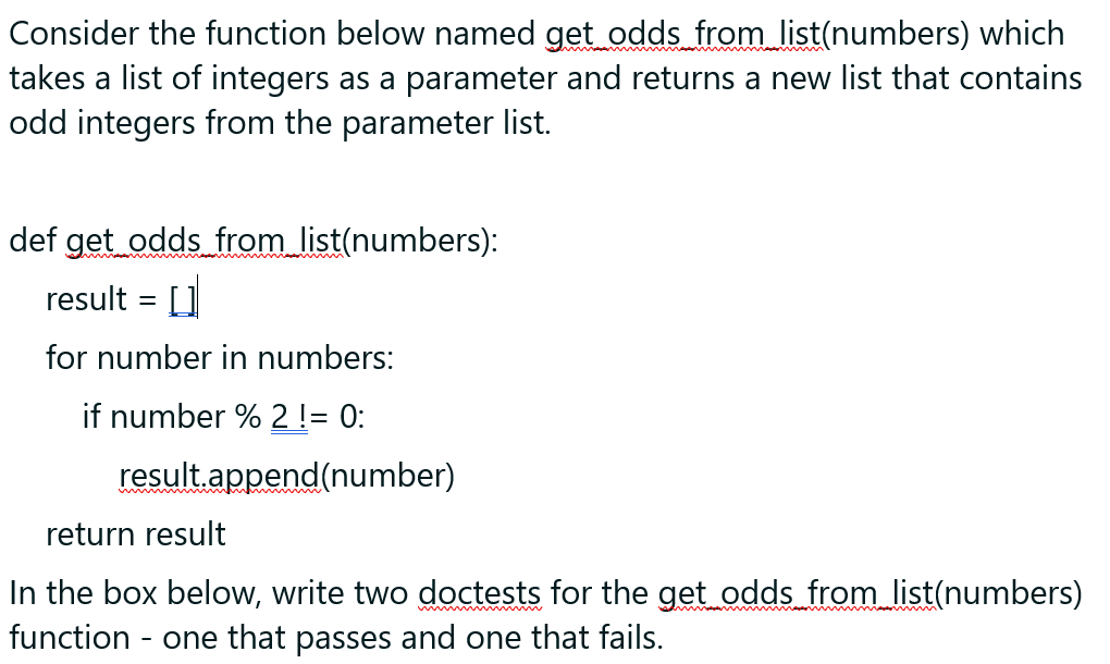 Solved Consider The Function Below Named Get Odds From Chegg