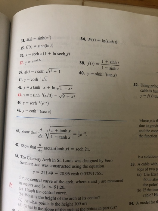 Solved formula sech, and (e) coth. 24. Prove the functions | Chegg.com