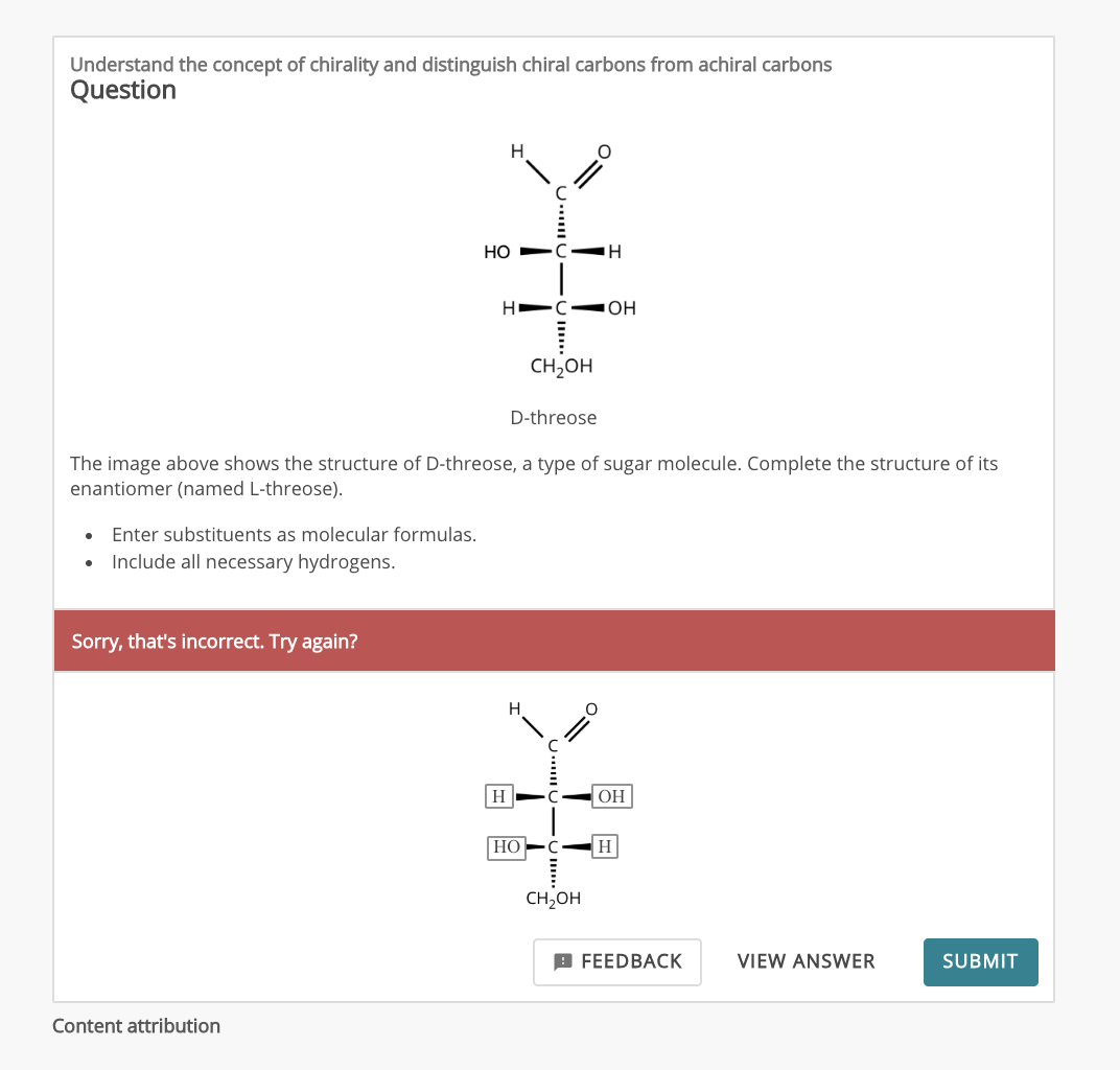 Solved Understand the concept of chirality and distinguish | Chegg.com