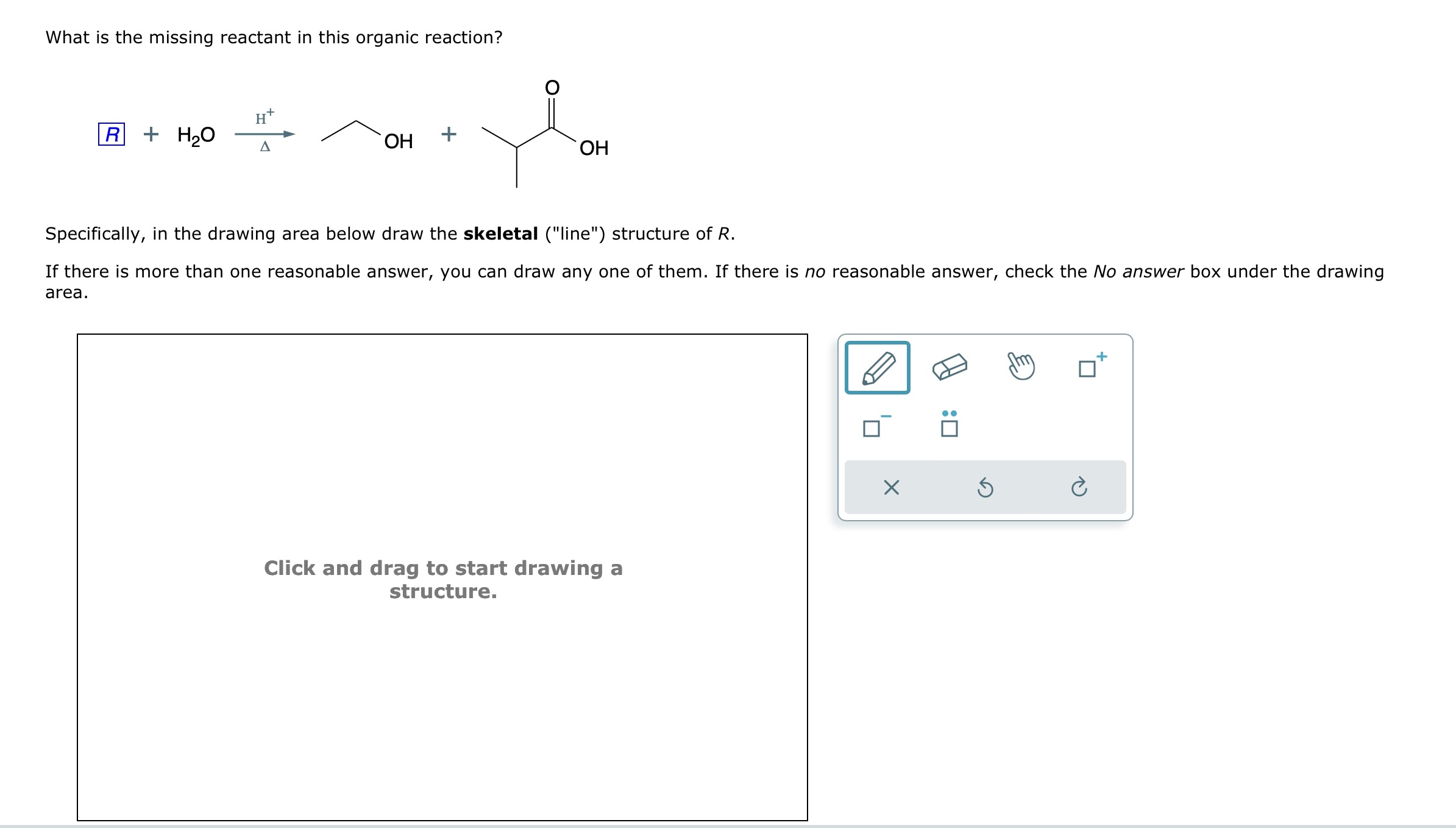 Solved What is the missing reactant in this organic | Chegg.com