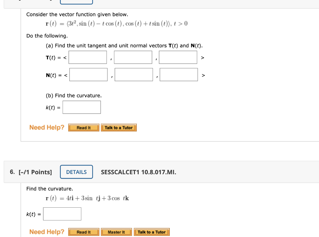 Solved Consider The Vector Function Given Below Rt 8569
