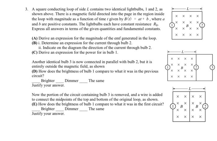 Solved 3. A square conducting loop of side L contains two | Chegg.com