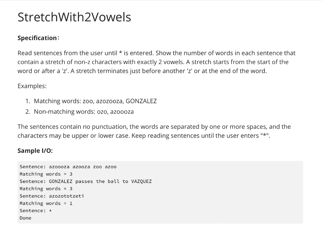 Solved Specification: Read sentences from the user until * | Chegg.com