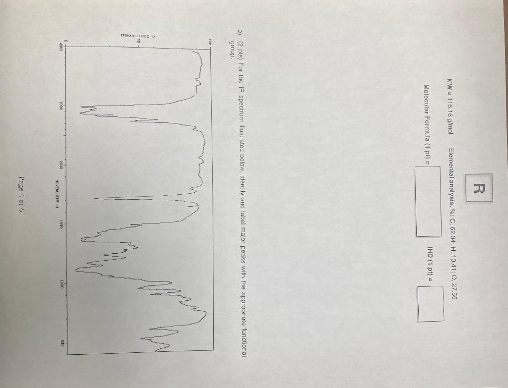 MW =116.16 g/mol Elemental analysis, \%: C, | Chegg.com