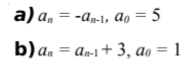 Solved Find the solution to each of these recurrence | Chegg.com