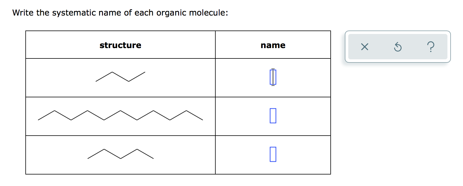 Solved Write the systematic name of each organic molecule: | Chegg.com