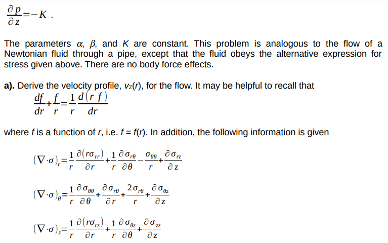 Solved Flow of a Non-Newtonian Fluid. Fluid flows through a | Chegg.com
