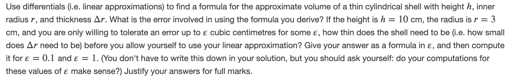 Solved = Use differentials (i.e. linear approximations) to | Chegg.com
