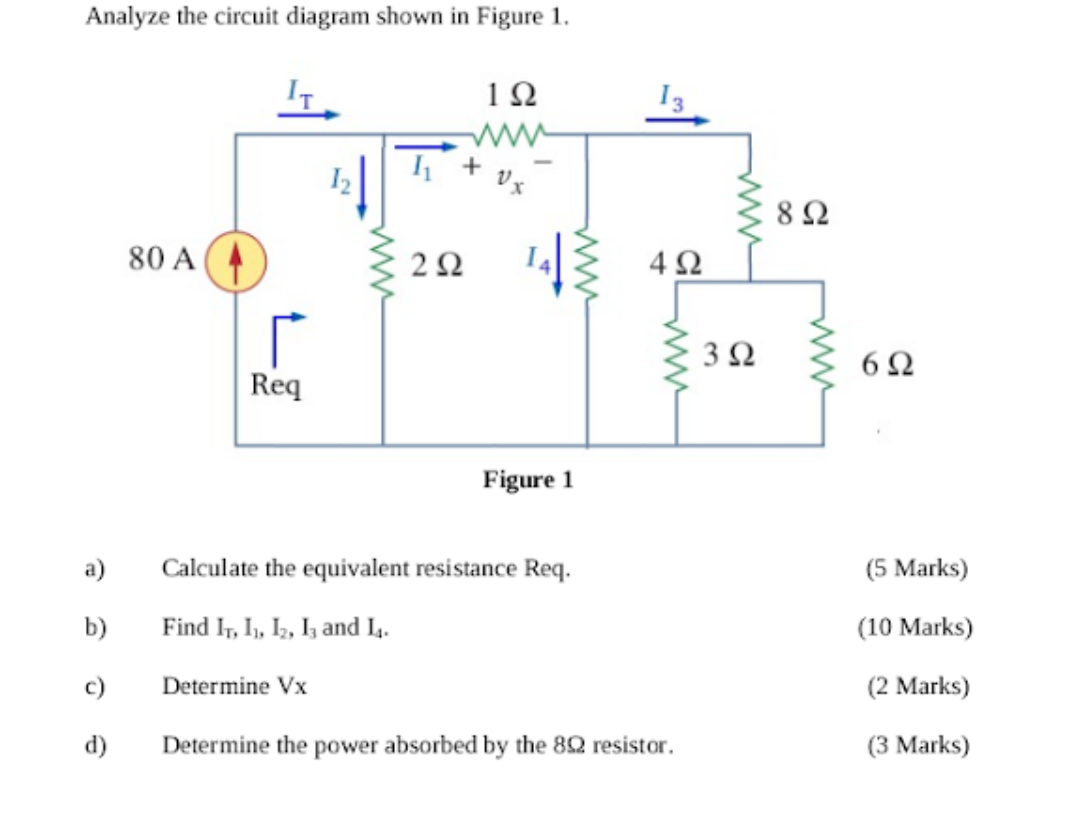 Solved Analyze the circuit diagram shown in Figure 1. 1. 13 | Chegg.com