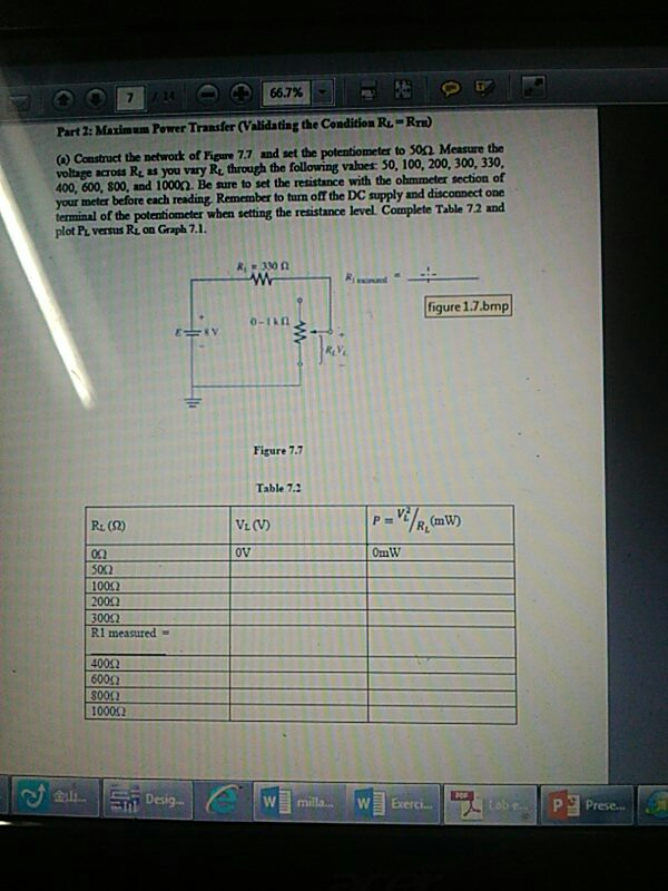 Solved Part 1: Thevenin's Theorem Calculations: (a) | Chegg.com