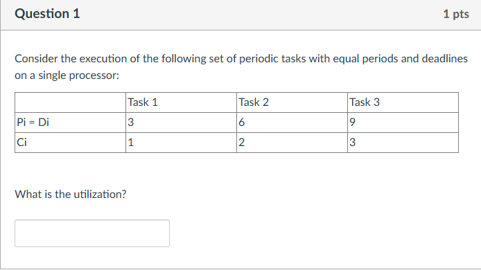 Solved Question 1Consider the execution of the following set | Chegg.com