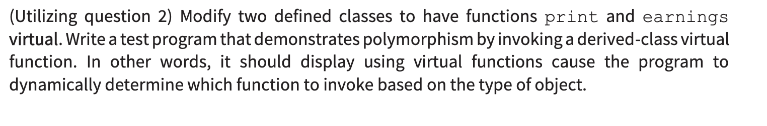 Solved Language C Question 2 Was Create An Inheritance 6593