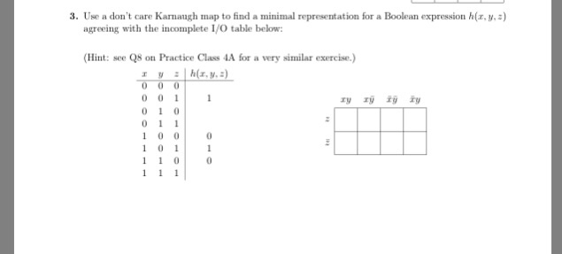 Solved 3. Use a don't care Karnaugh map to find a minimal | Chegg.com