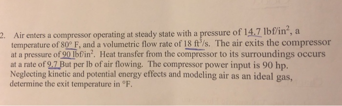 Solved Air enters a compressor operating at steady state | Chegg.com