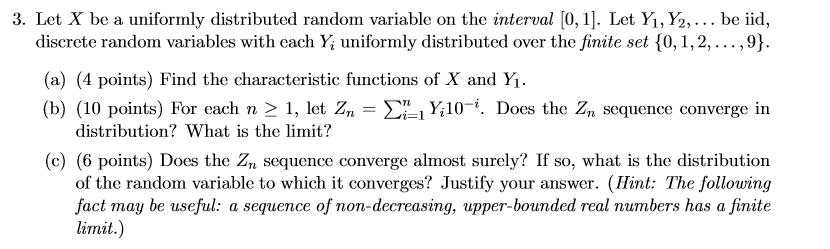 Solved 3. Let X be a uniformly distributed random variable | Chegg.com