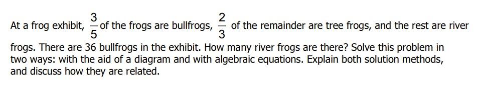 Solved At a frog exhibit, 53 of the frogs are bullfrogs, 32 | Chegg.com