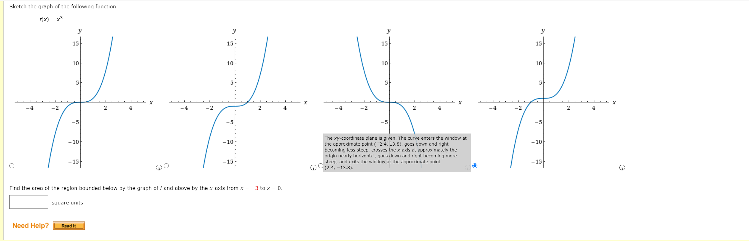 Solved Sketch the graph of the following function. f(x) = x3 | Chegg.com