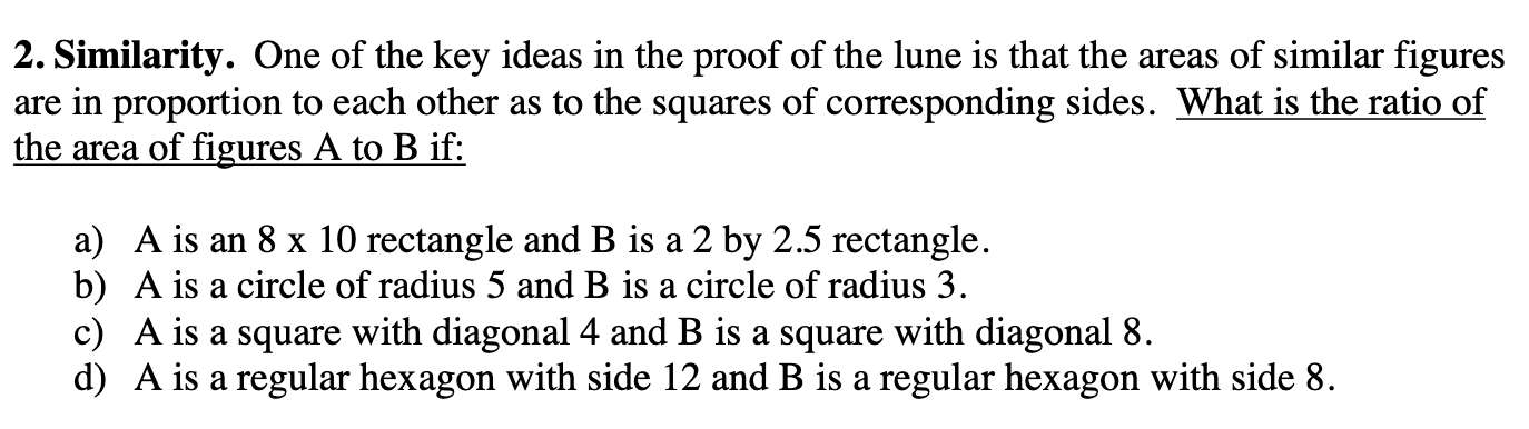 Solved 2. Similarity. One of the key ideas in the proof of | Chegg.com