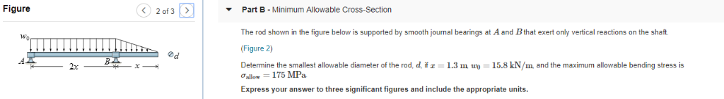 Solved Figure 2 of 3 > Part B - Minimum Allowable | Chegg.com