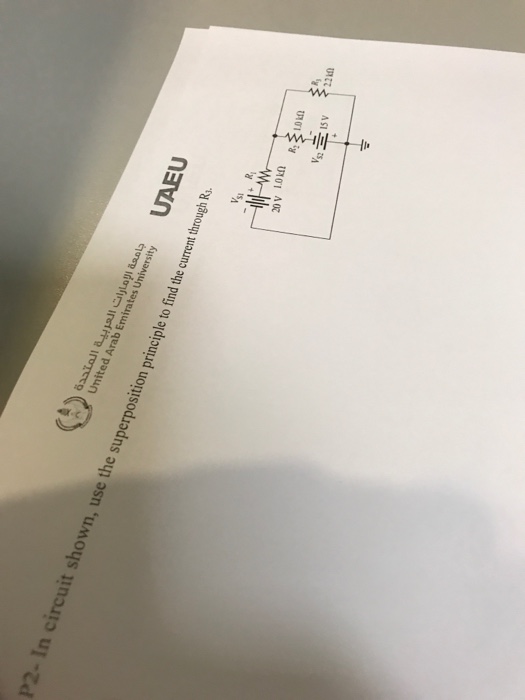 Solved United Arab Emirates University P2- In circuit shown, | Chegg.com