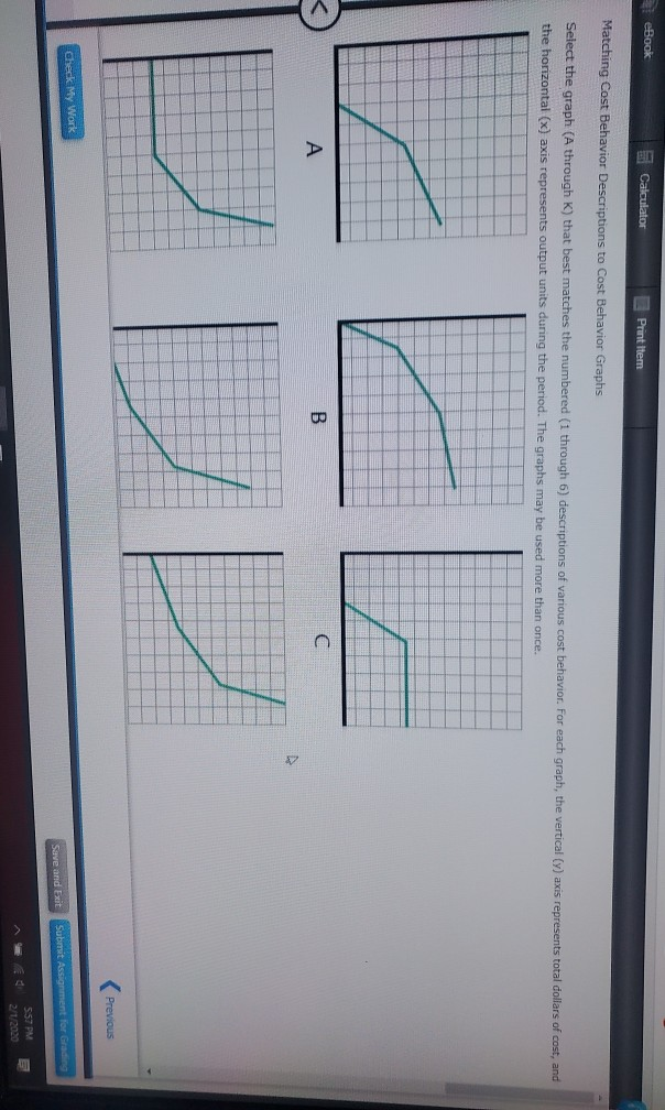Solved eBook Calculator Print Item Matching Cost Behavior | Chegg.com